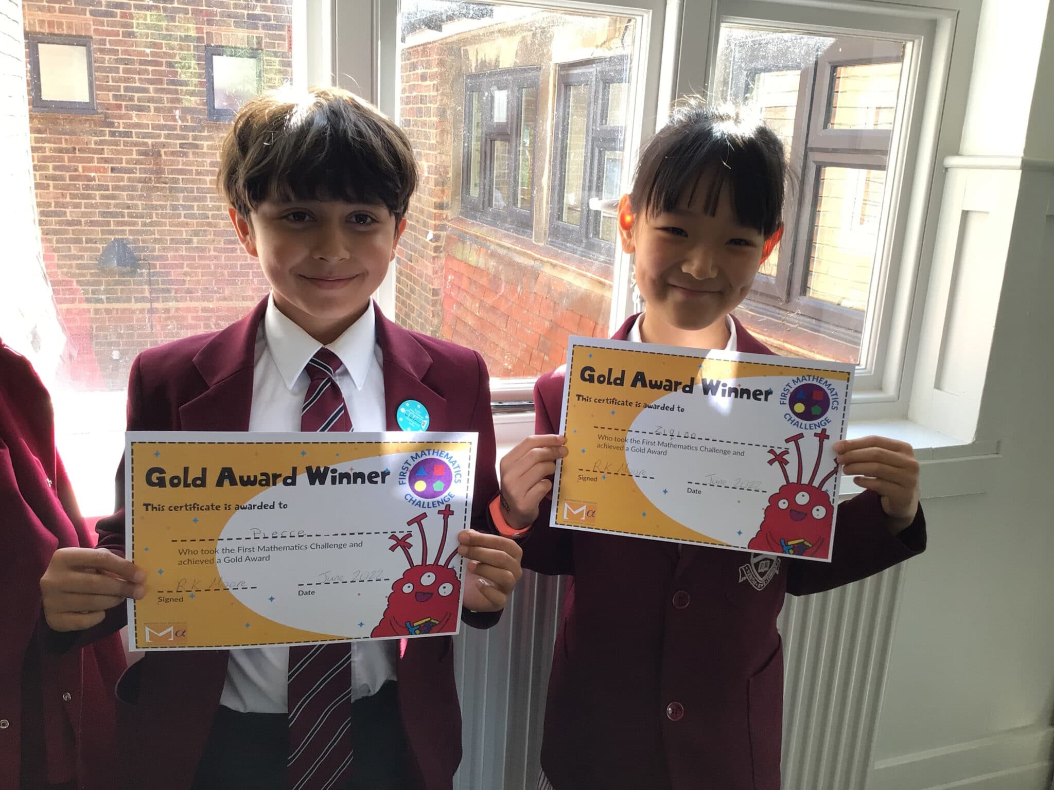 Golds at the Mathematical Association's First Maths Challenge ...